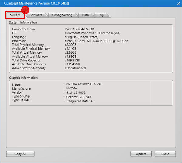 Quadcept Maintenance - System